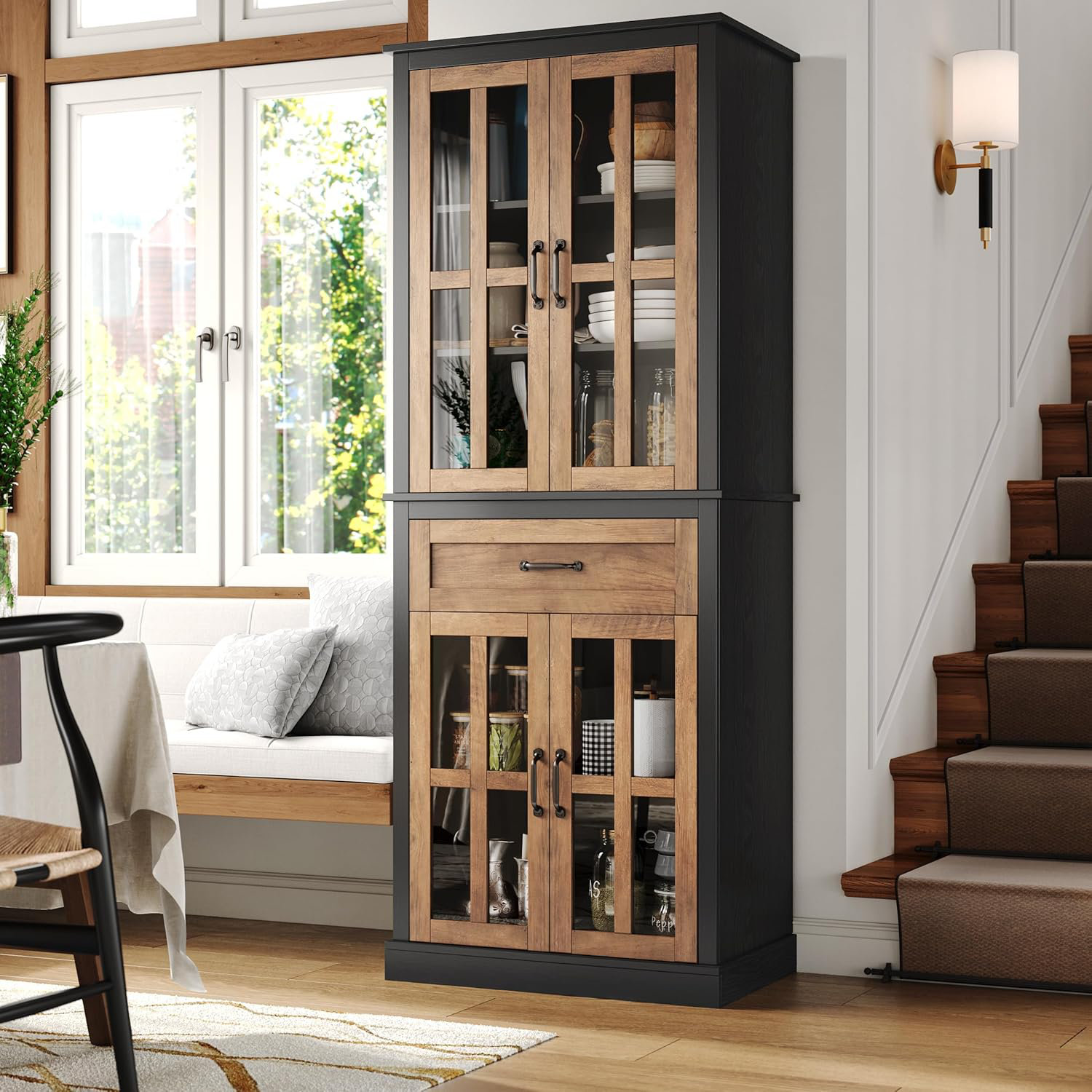 Winston Porter 71'' Kitchen Pantry Cabinet, Tall Kitchen Cabinet Pantry ...