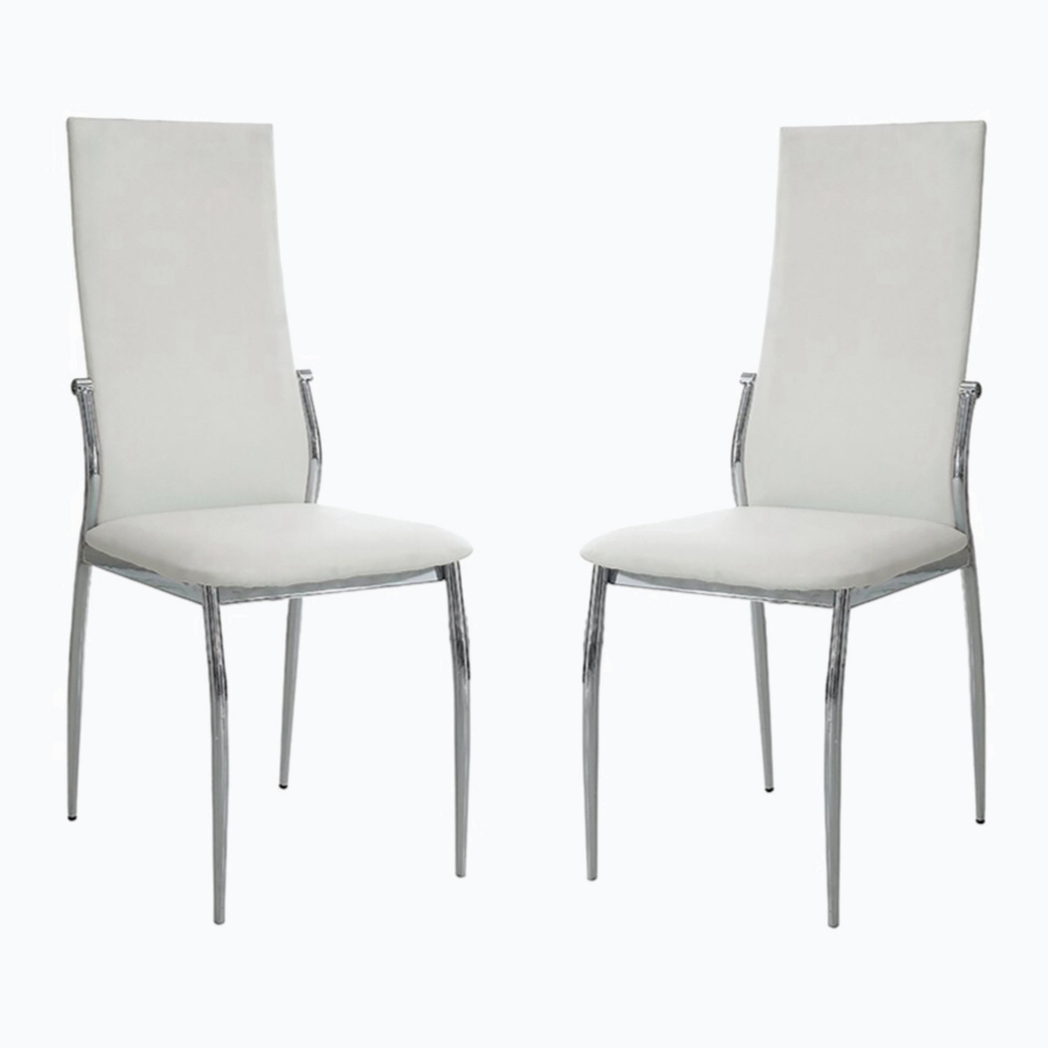 Wenty Color Leatherette 2Pcs Dining Chairs Chrome Legs Dining Room Side ...