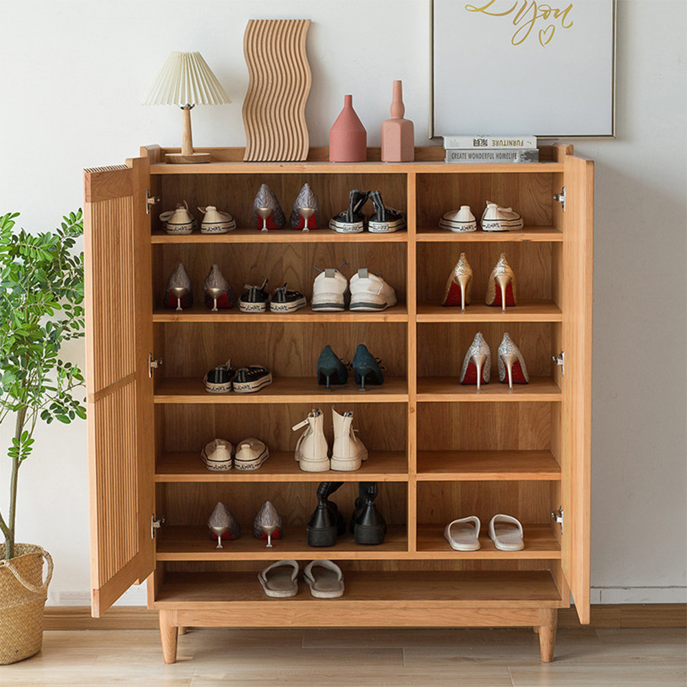 Rebrilliant Simple Fence Door Shoe Storage Cabinet | Wayfair