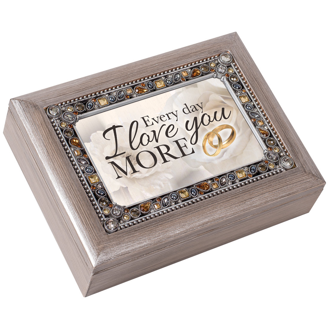Trinx Music Box Jeweled Every Day I Love You Memory Box | Wayfair