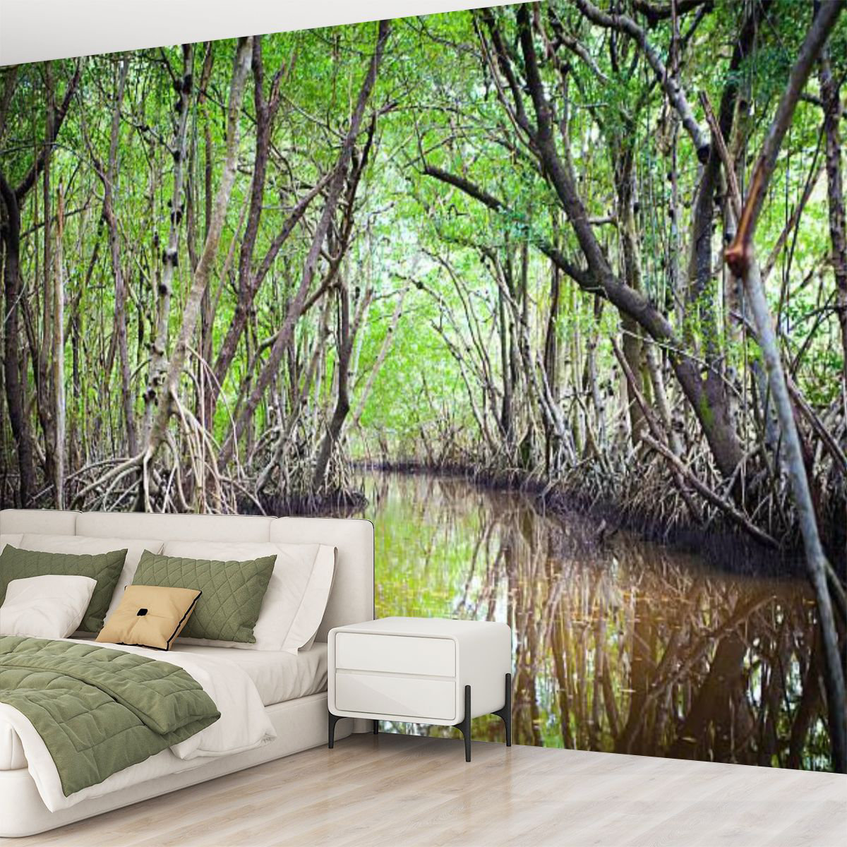 Latitude Run® Peel and Stick Canvas Wallpaper Wall Mural Swamp Wetland ...