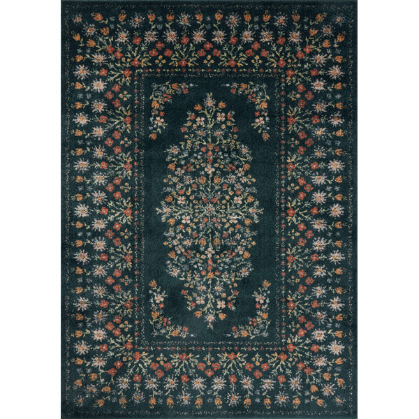 Rifle Paper Co. x Loloi Laurel Navy Area Rug & Reviews | Wayfair