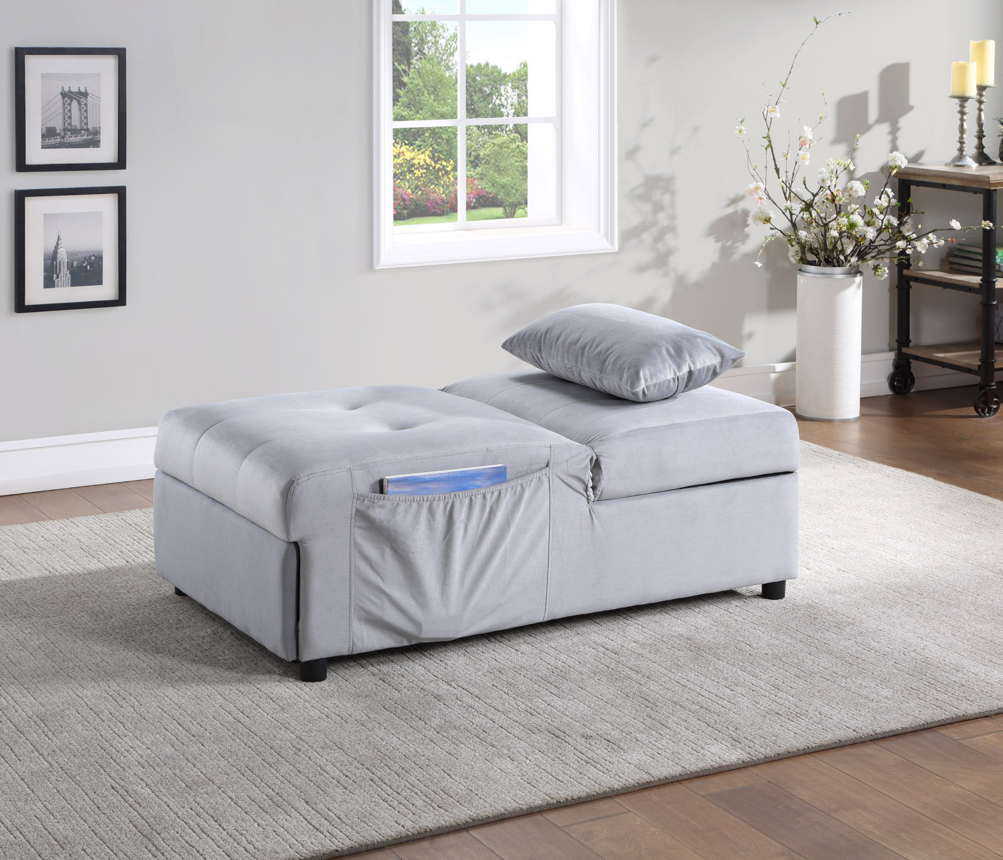 Latitude Run® Modern Lift Top Storage Bench With Pull-Out Bed 1Pc | Wayfair