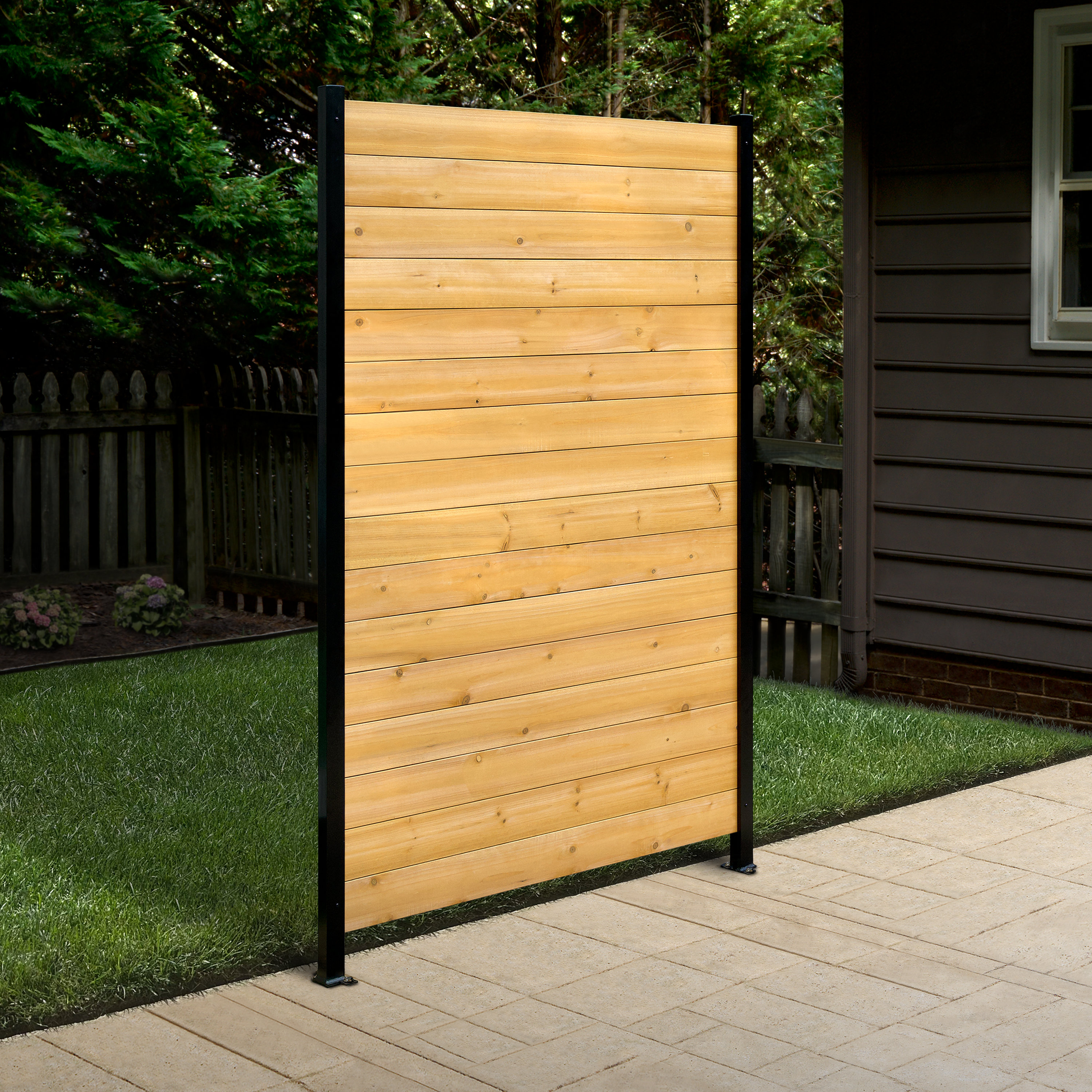 Enclo 6ft H X 4ft W Surface Mount Wood Privacy Screen, Outdoor Privacy ...