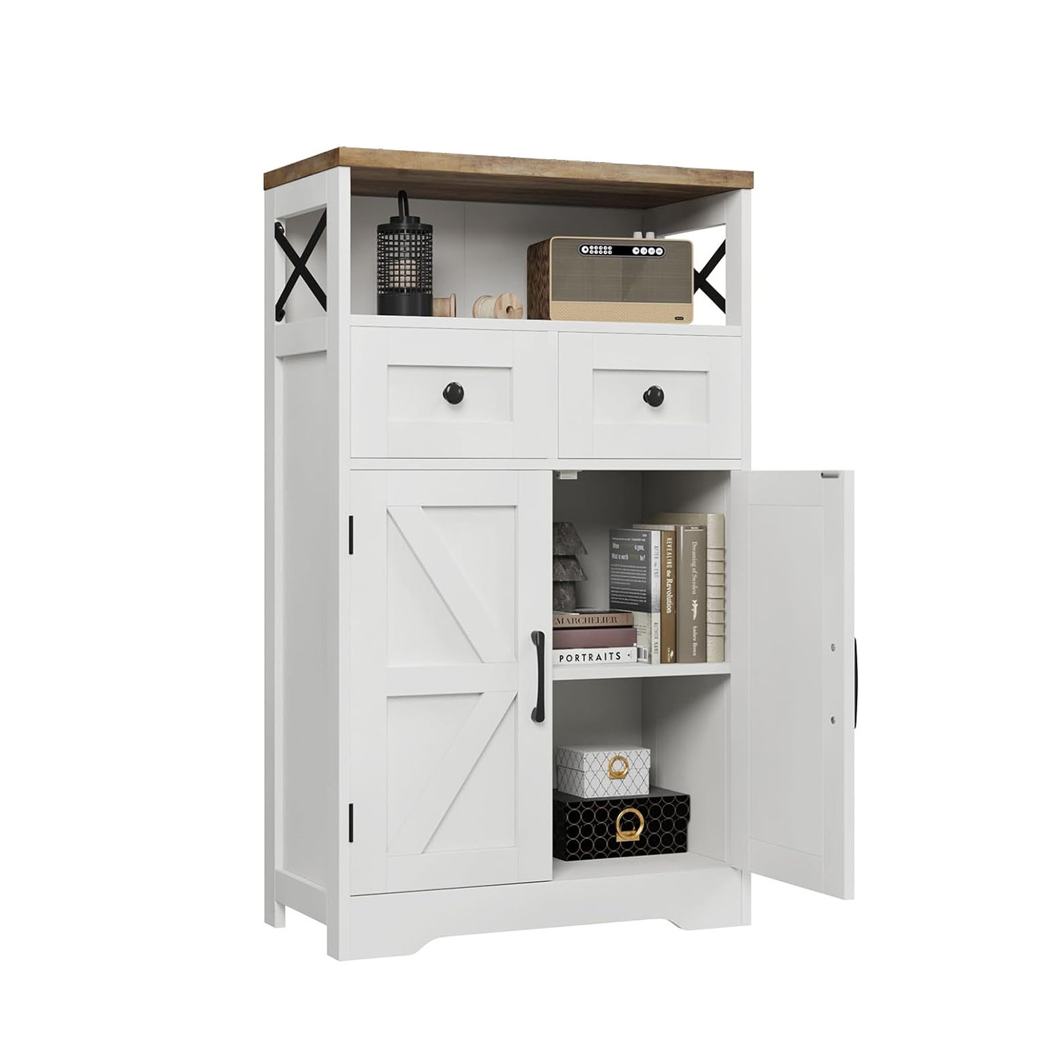 August Grove® Farmhouse Lockers With Doors And Drawers, Separate ...