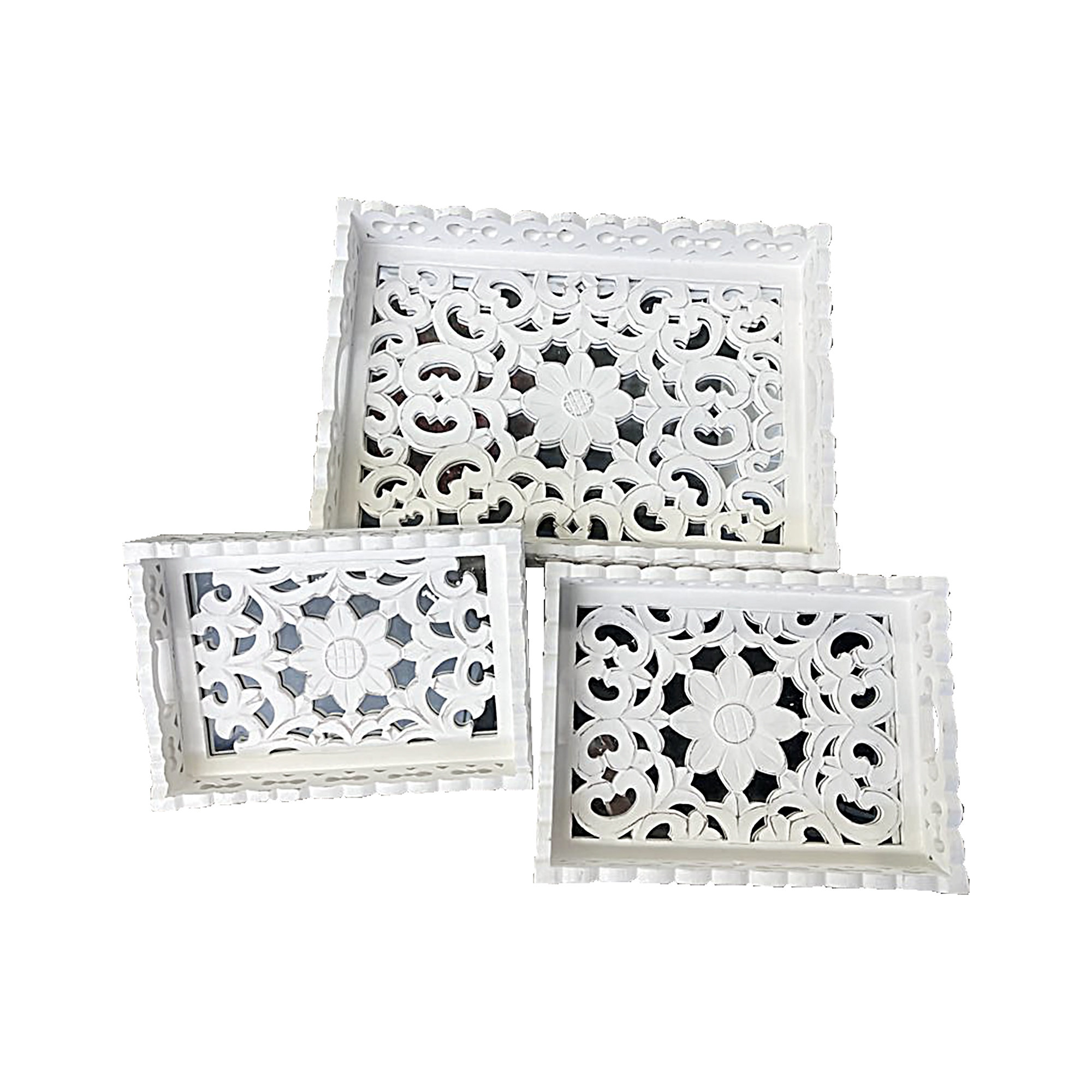 One Allium Way® Tray - Set of 3 | Wayfair