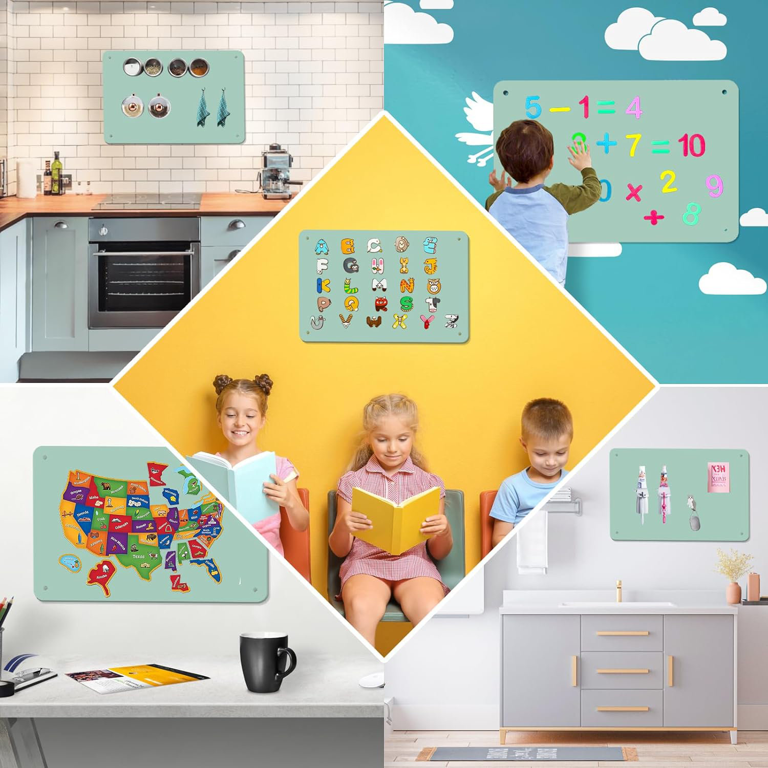 Latitude Run® 2Pack Magnetic Board, Magnet Bulletin Board To Display ...