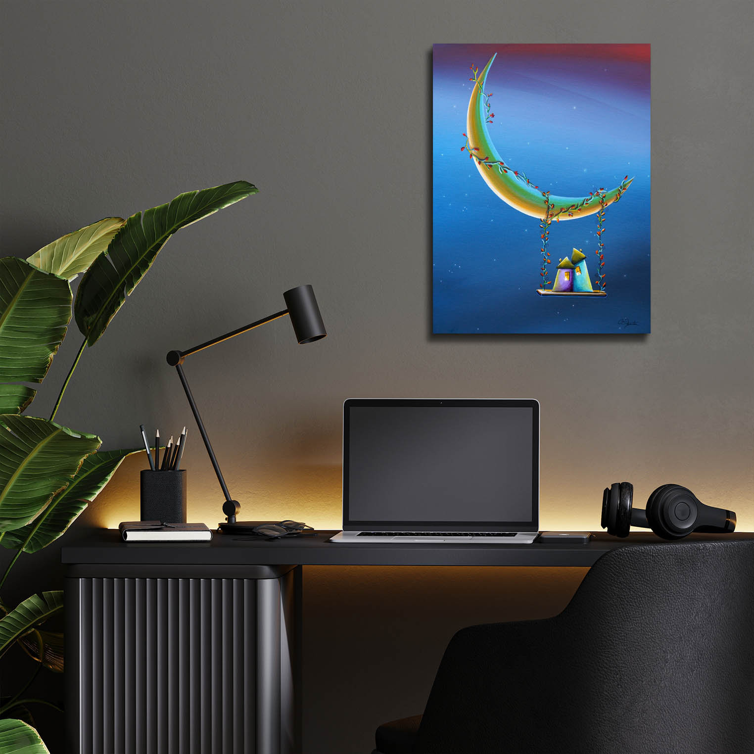 Trinx Another Moonlight Serenade' by Cindy Thornton, Acrylic Glass Wall ...