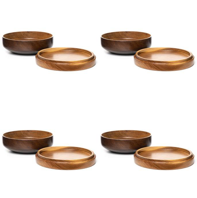 Loon Peak® Two-Toned Efran Wooden Bowl - Jumbo 4-Pack | Wayfair