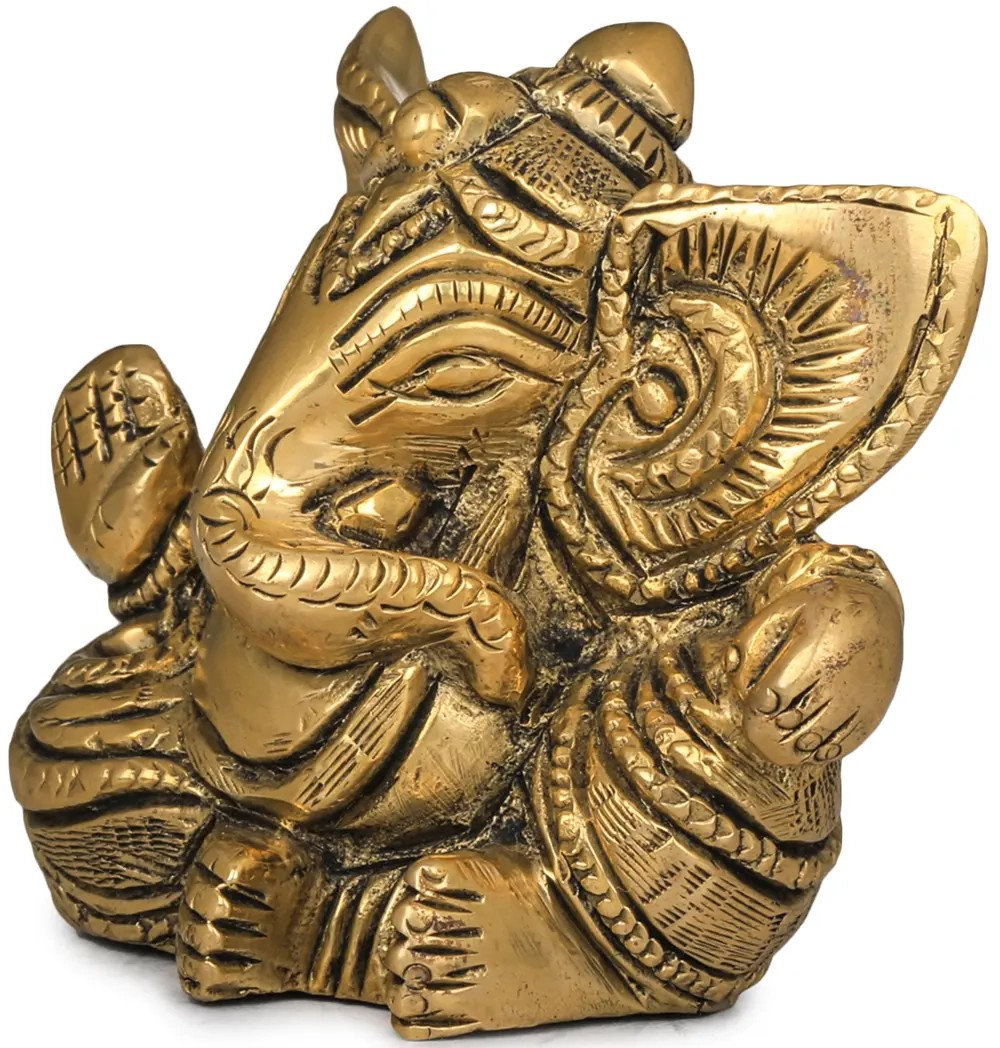 Bungalow Rose Small Good Luck Ganesha In Brass | Wayfair