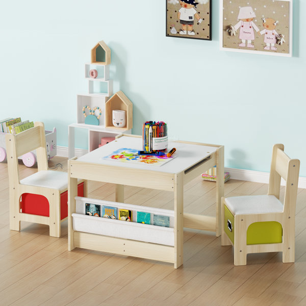 Zoomie Kids Kids Table And Chairs, Wooden Kids Table And Chair Set ...