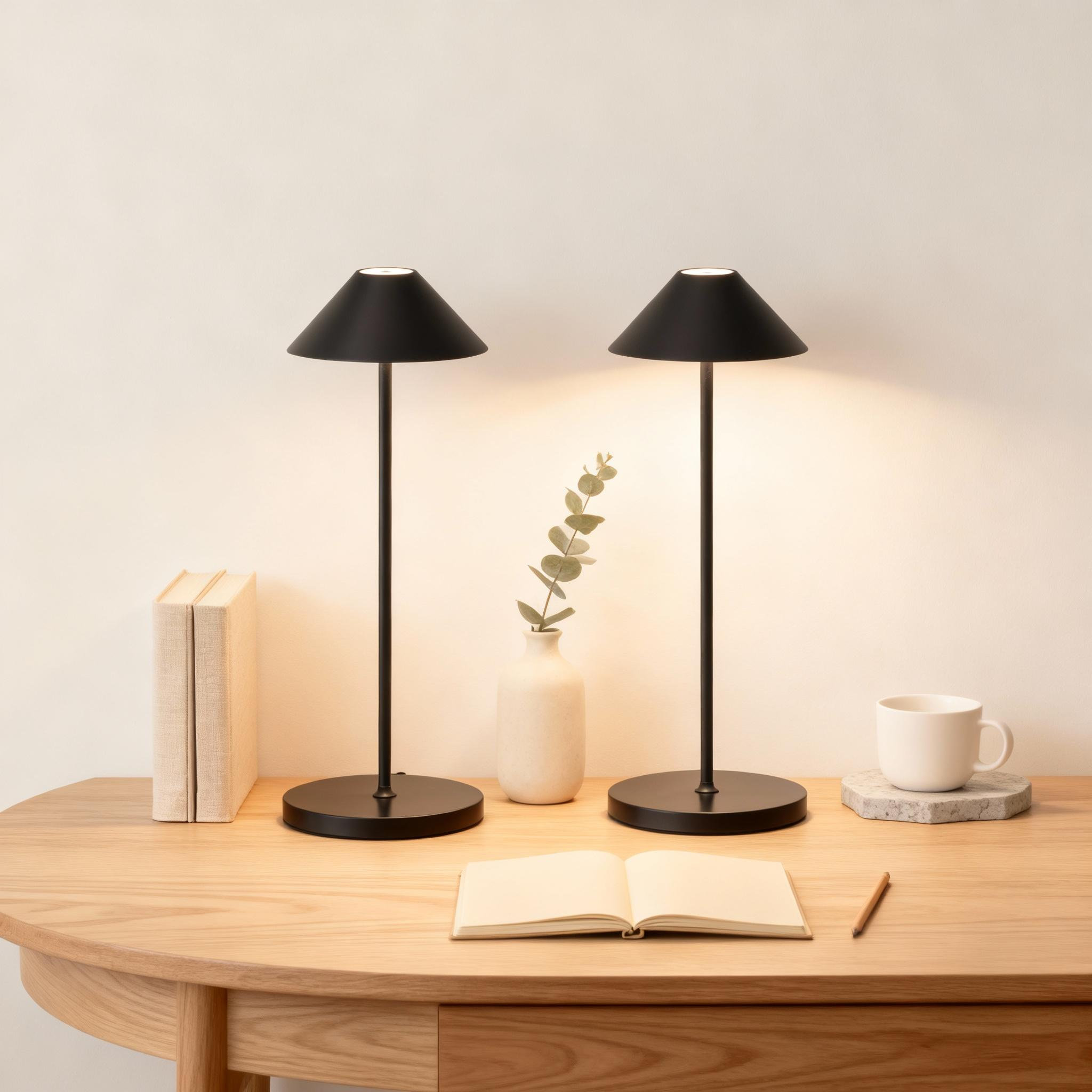 George Oliver 16 In. Mid-century Modern Table Lamps Cordless Smart Rgb ...