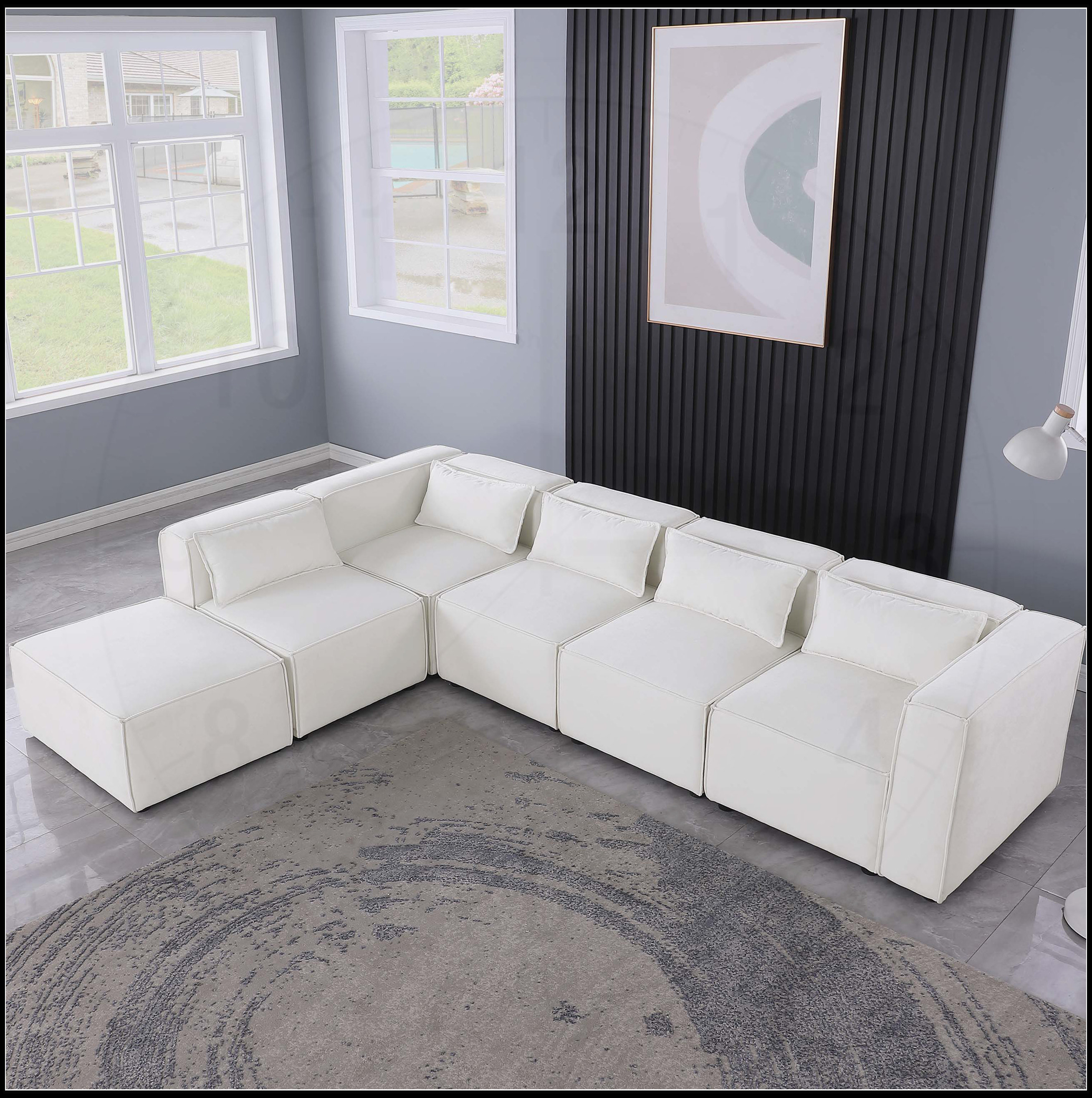 Hokku Designs Versatile Modular Sofa with Soft Seat and Knock Down ...