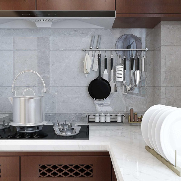 Prep & Savour Kitchen Hanging Rack, 20 Inch Wall-Mounted Pot Holder ...