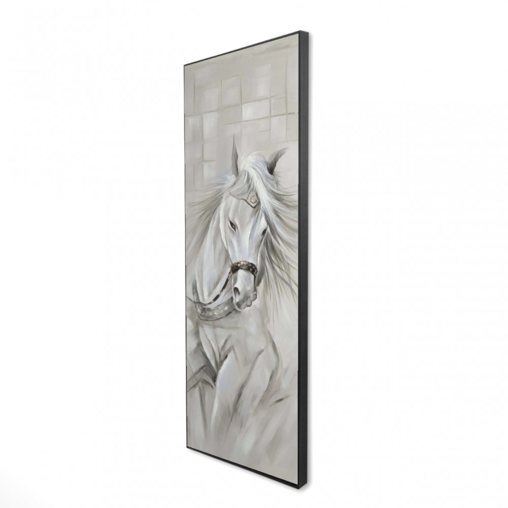 August Grove® " White Horse With His Mane In The Wind " on Canvas | Wayfair