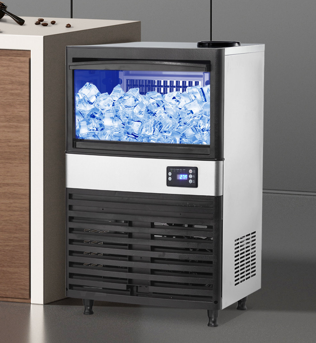 Yesurprise 120 Lb. Daily Production Cube Ice Freestanding Ice Maker ...