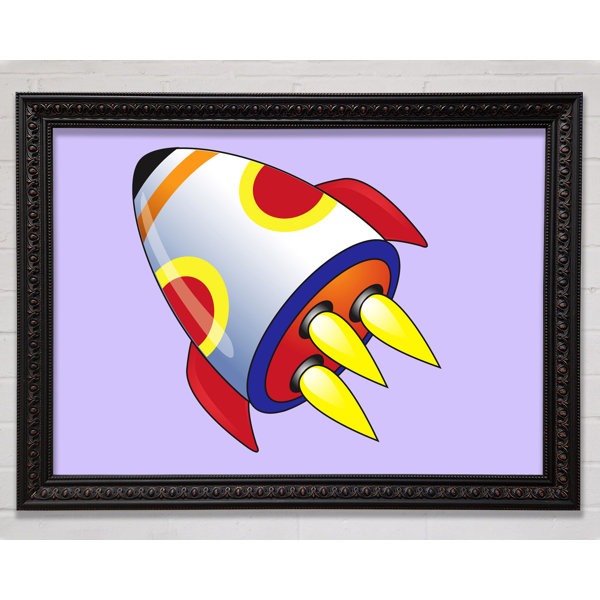 Isabelle & Max Flying Rocket Ship Lilac - Single Picture Frame Art ...