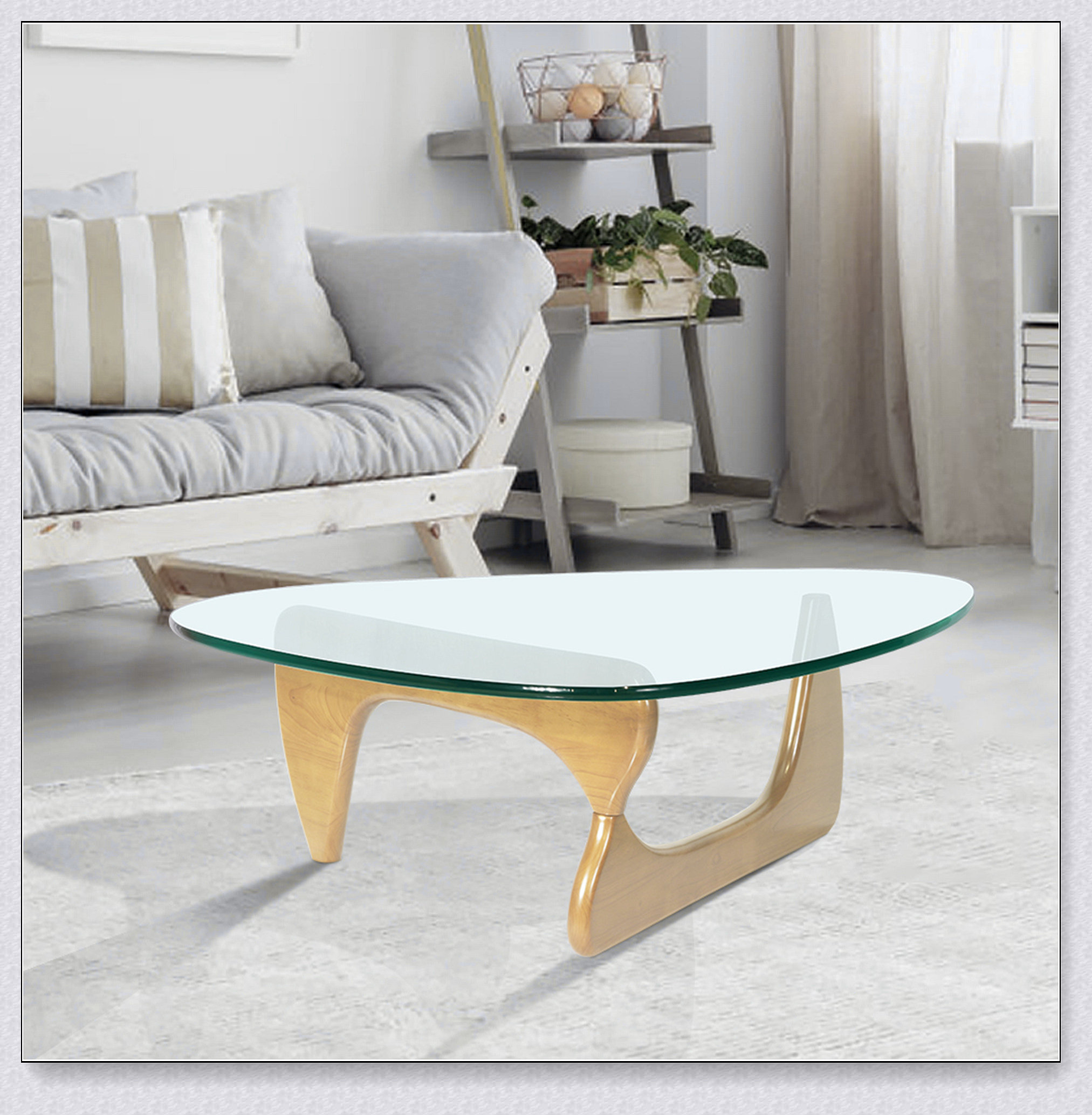 Everly Quinn Triangle coffee table Wood Base for living room - Wayfair ...