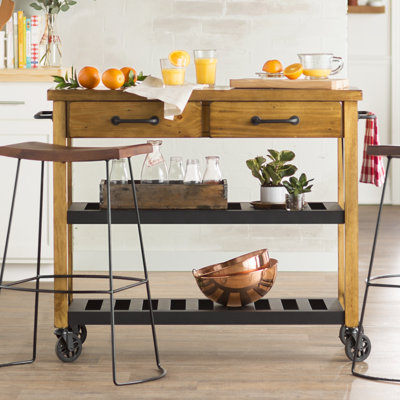 Williston Forge Ashwaubenon Wood Kitchen Cart & Reviews | Wayfair