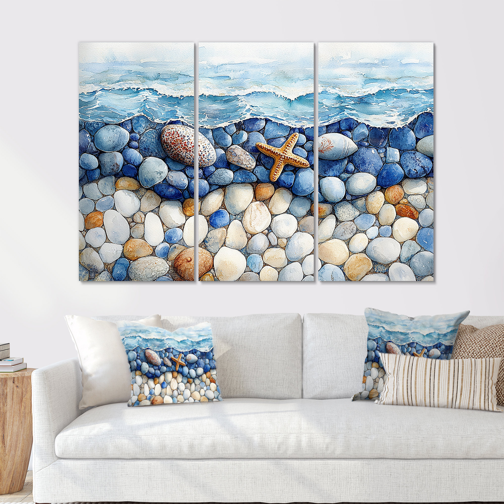 Dovecove Coastal Seashells In Blue And White Tones III - Seashells Wall ...