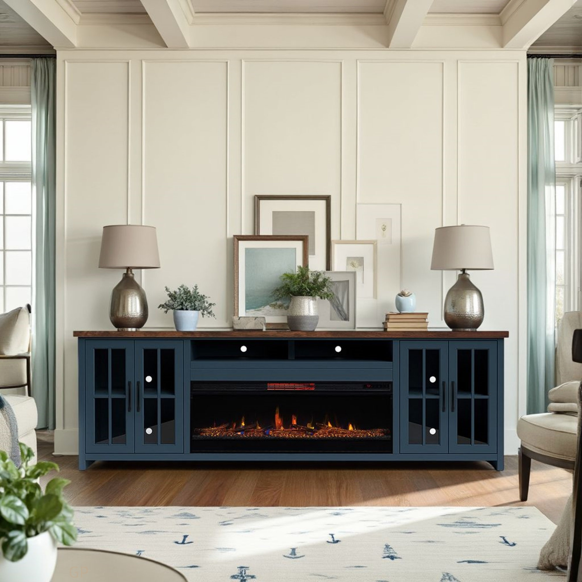 Red Barrel Studio 97 Inch Fireplace TV Stand Console For Tvs Up To 100 ...