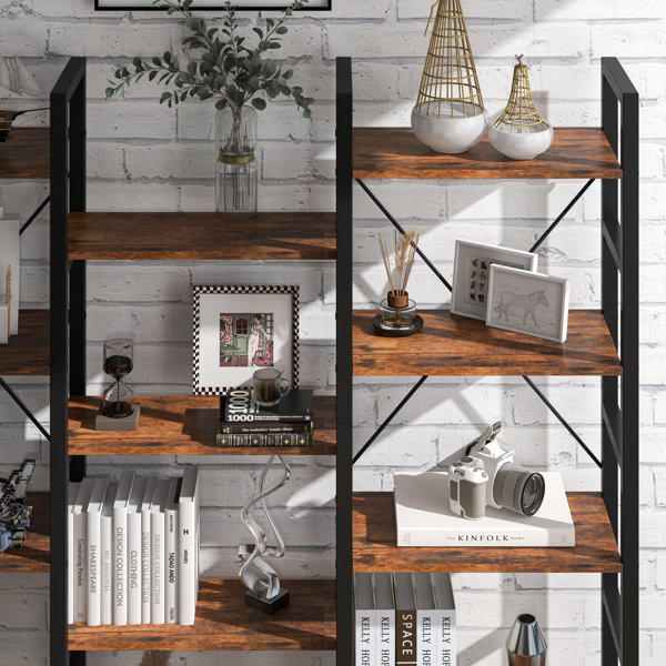 17 Stories Johnclif Steel Etagere Library Bookcase & Reviews | Wayfair