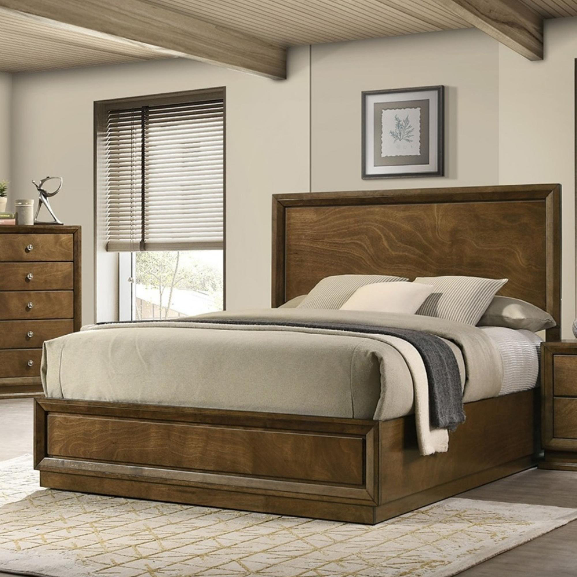 Red Barrel Studio® Strong Look Transitional Style 1pc Bed Walnut Wooden ...