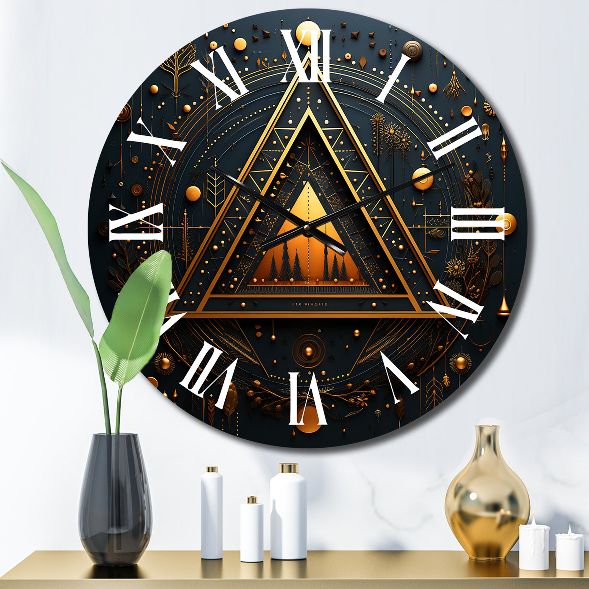 Design Art Ancient Wisdom Of Atlantis Retro Geometry Gold III - Modern ...
