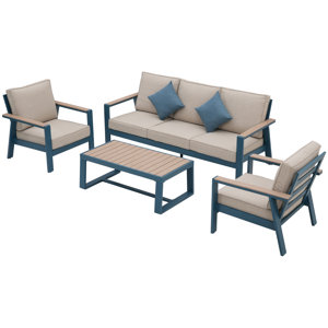 Latitude Run® Kerstine 5 piece outdoor patio seating group | Wayfair