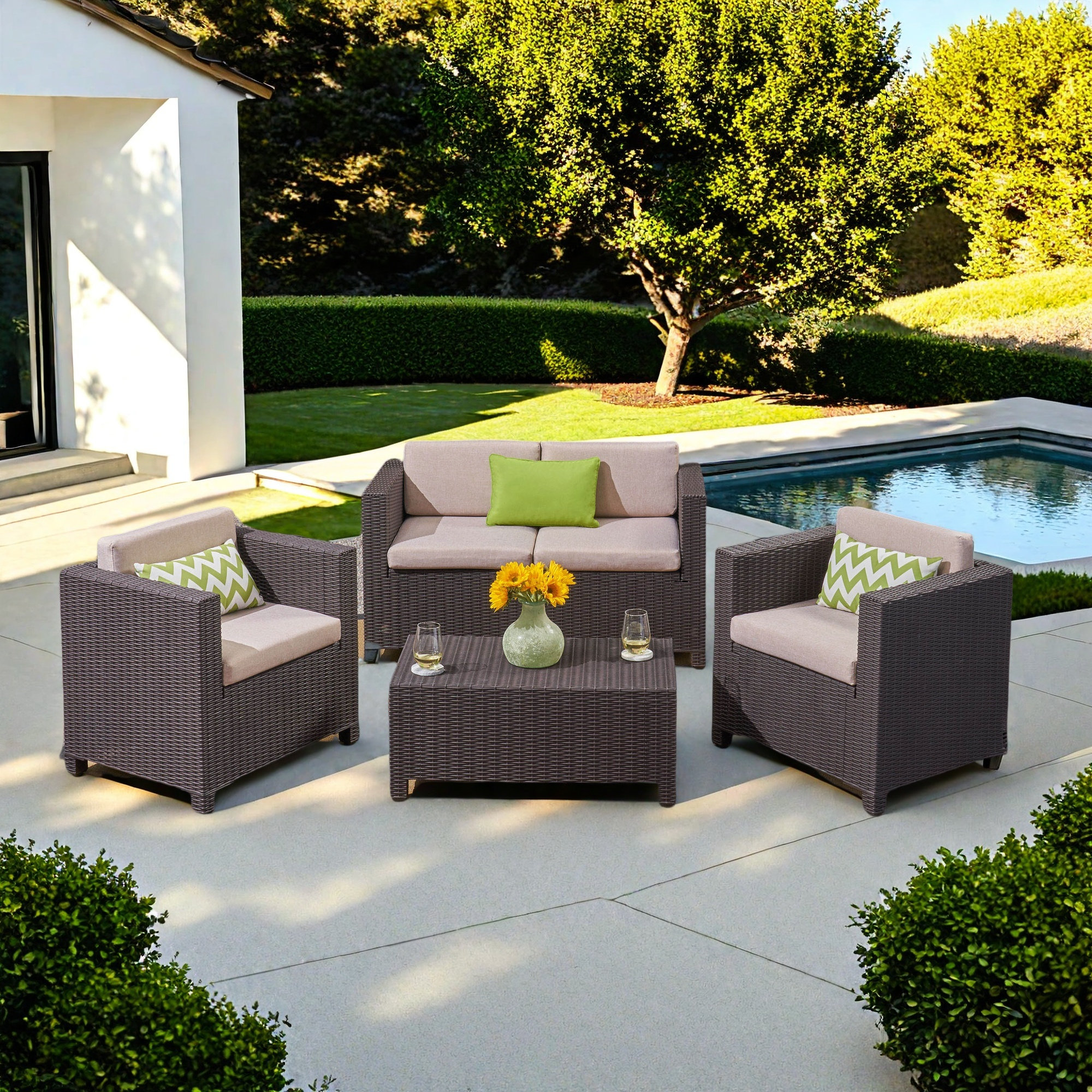 Ebern Designs Christabel 4 Piece Multiple Chairs Seating Group with ...