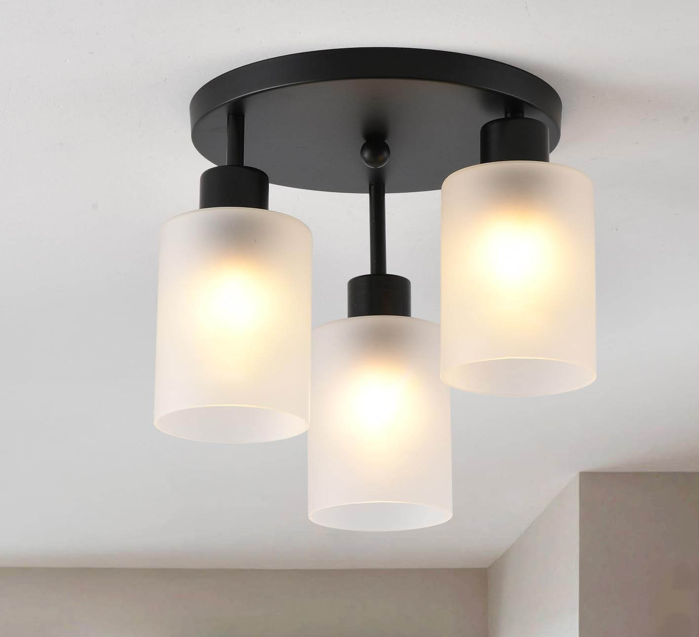 Latitude Run® 3-Light Industrial Farmhouse Light Fixtures Ceiling Mount ...