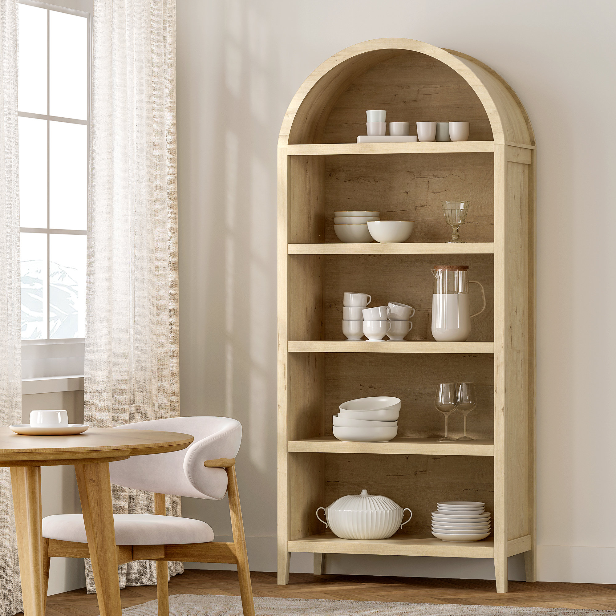 Red Barrel Studio® Bookcase Storage Display Cabinet With 5 Shelves (Set ...