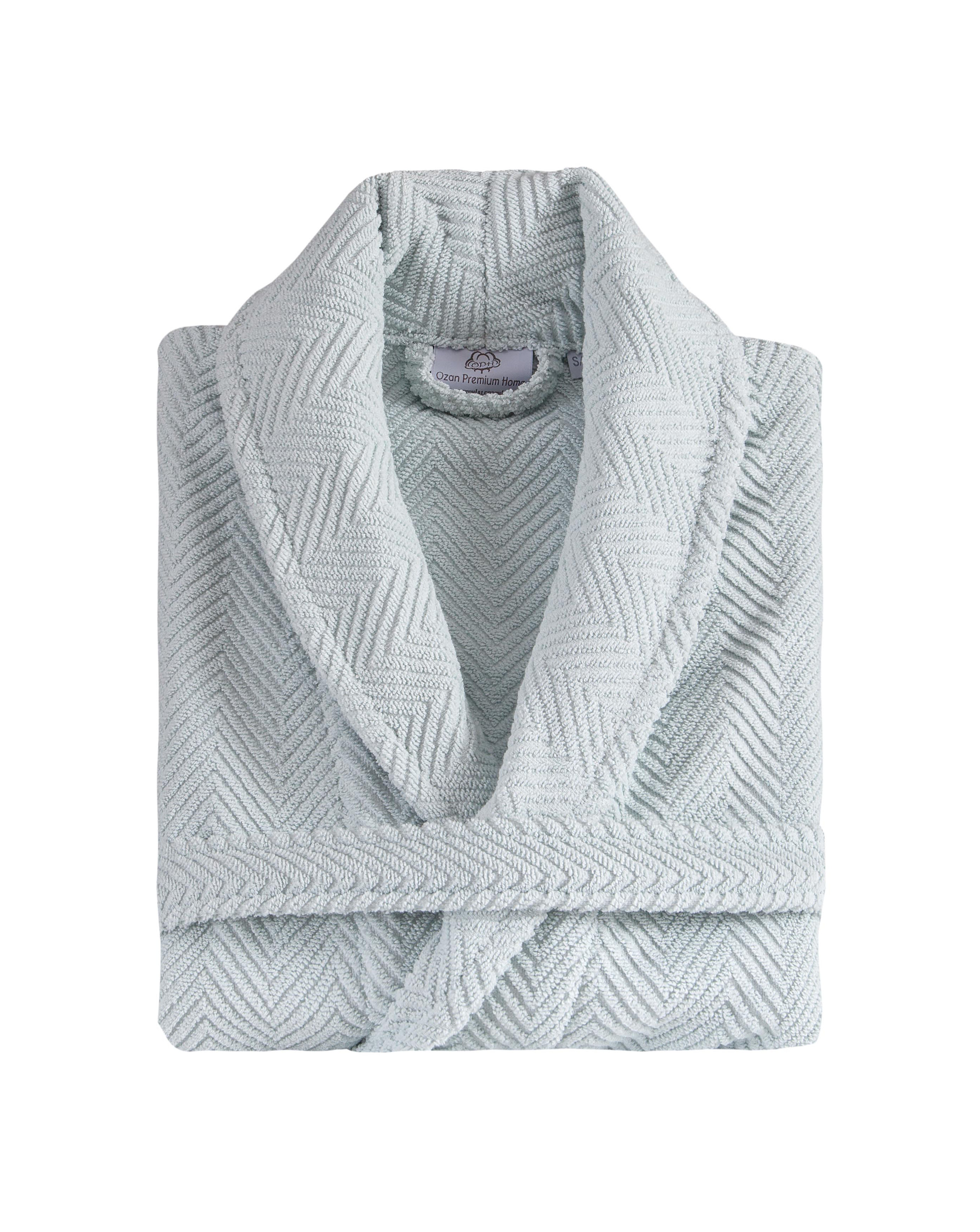 Winston Porter Chevron design 100% Turkish Cotton Terry Cloth Bathrobe ...
