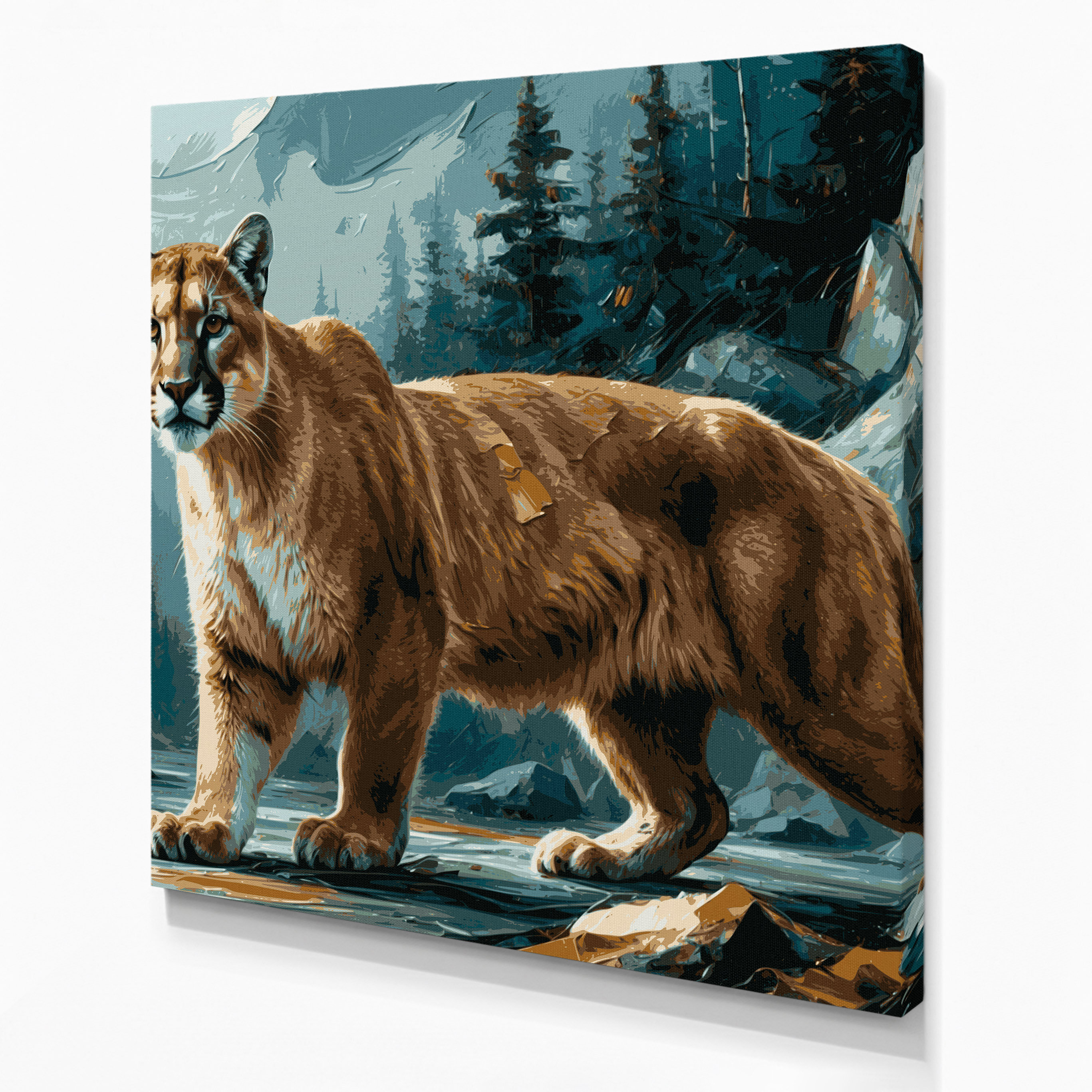 Union Rustic Big Cats Canadian Cougar Gray Canvas Wall Art | Wayfair