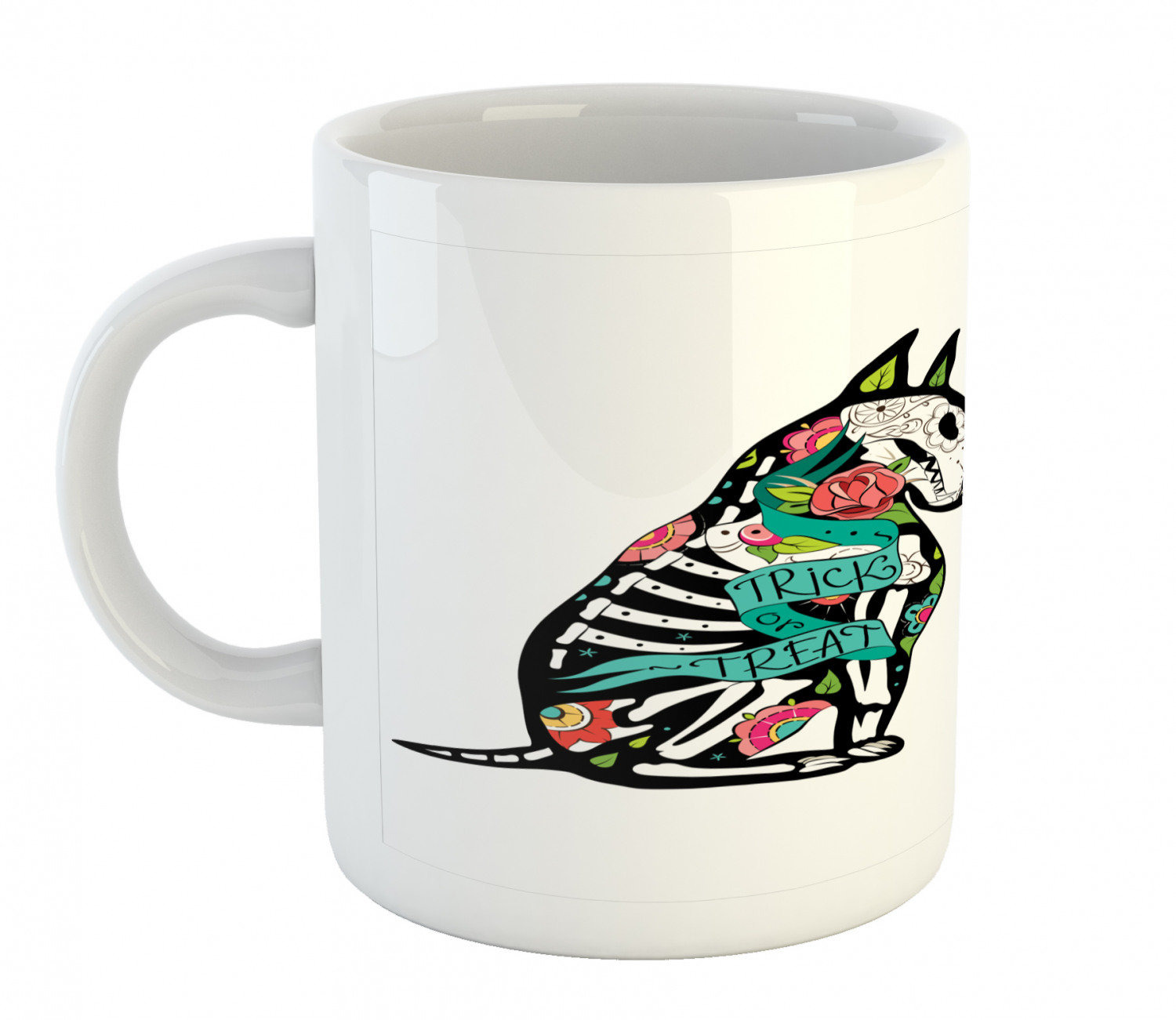 East Urban Home Skeleton Demon Flowers Coffee Mug | Wayfair