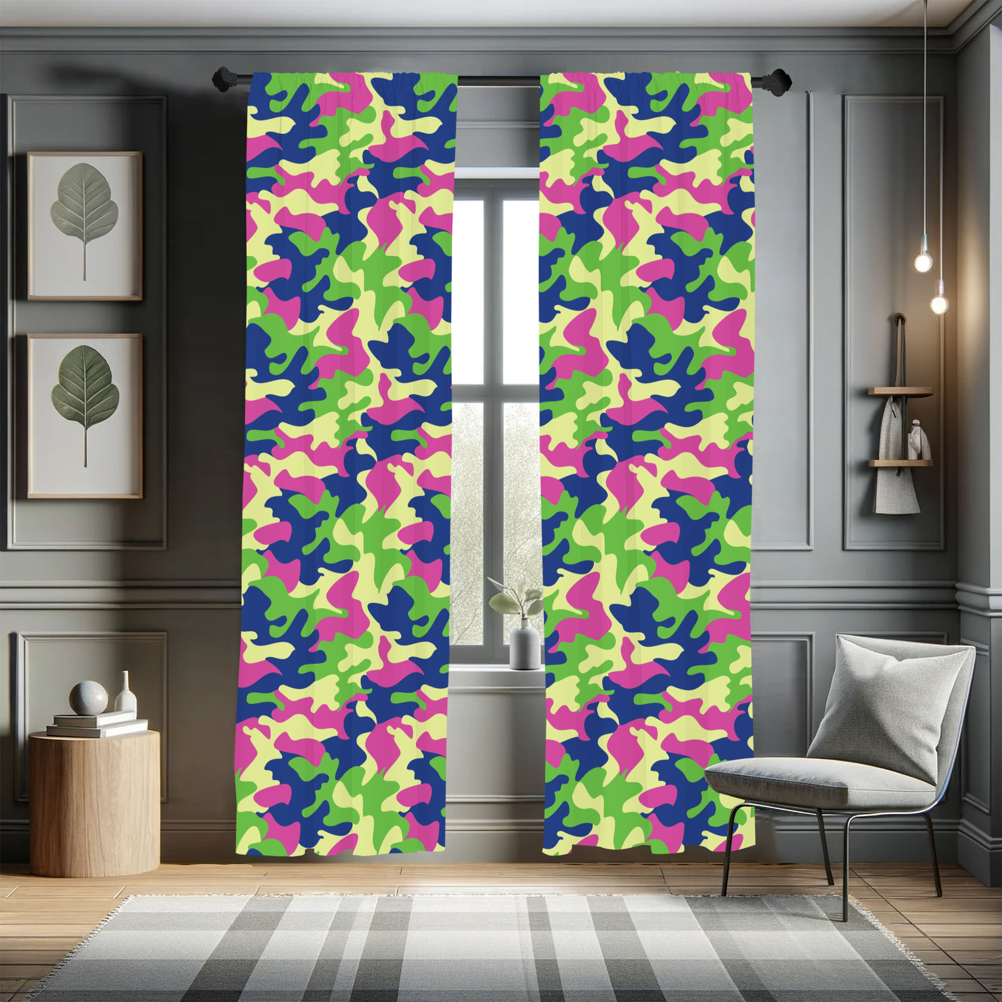 East Urban Home Abstract Curtains, Modern Design Wave | Wayfair