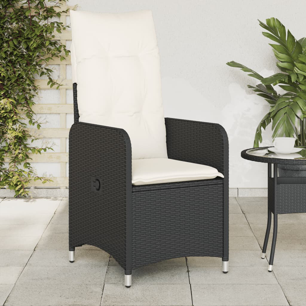 Dakota Fields Reclining Garden Chair PE Rattan, Powder-Coated Steel ...