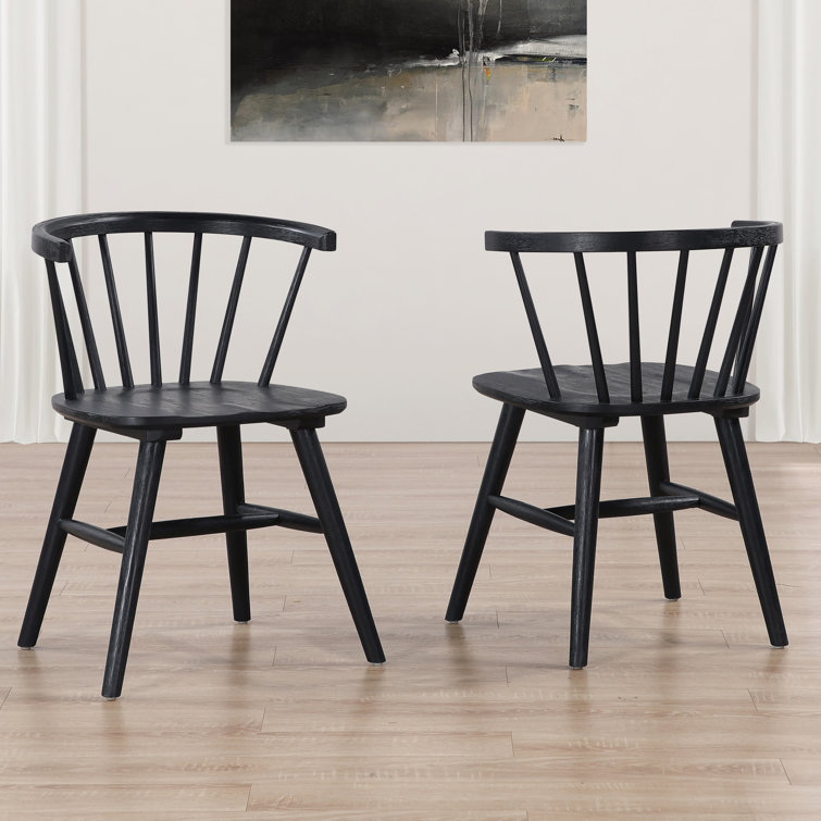 Gracie Oaks Meili Windsor Back Solid Wood Side Chair & Reviews | Wayfair