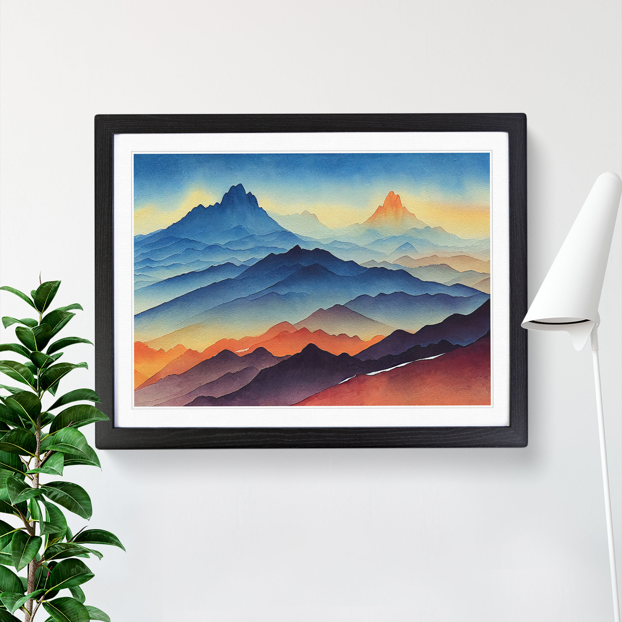 Alpen Home Watercolour Mountain Landscape Vol.5 - Picture Frame ...