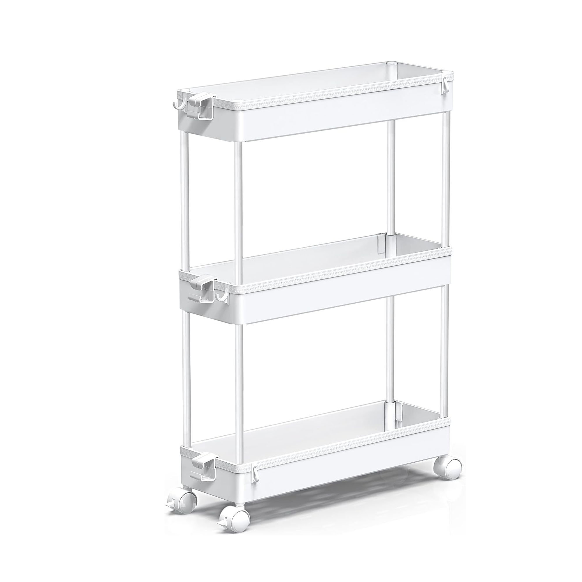 INKEDZ Slim Rolling Storage Cart, 3 Tier Bathroom Storage Organizer ...