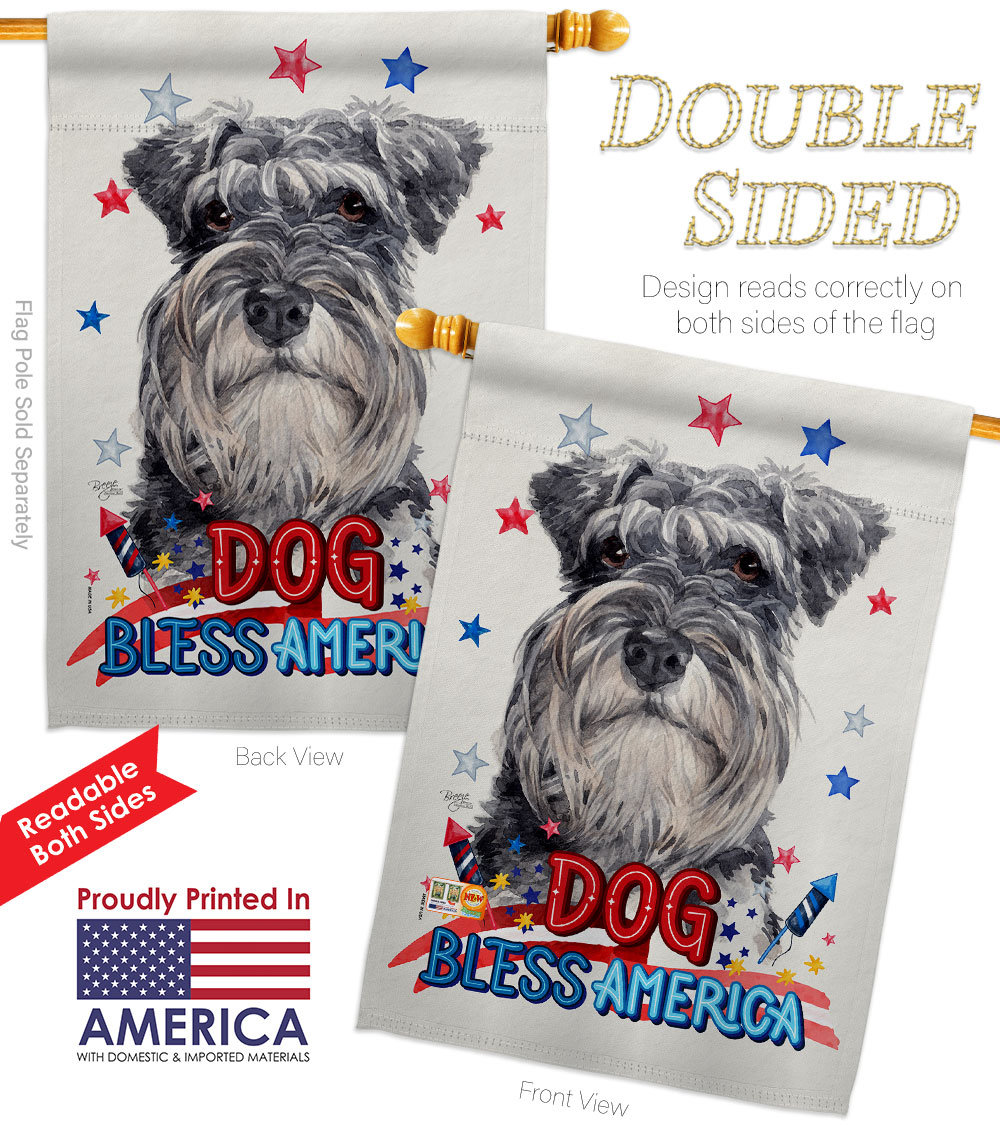 Breeze Decor Patriotic Miniature Schnauzer House Flag Dog Animals 28 ...