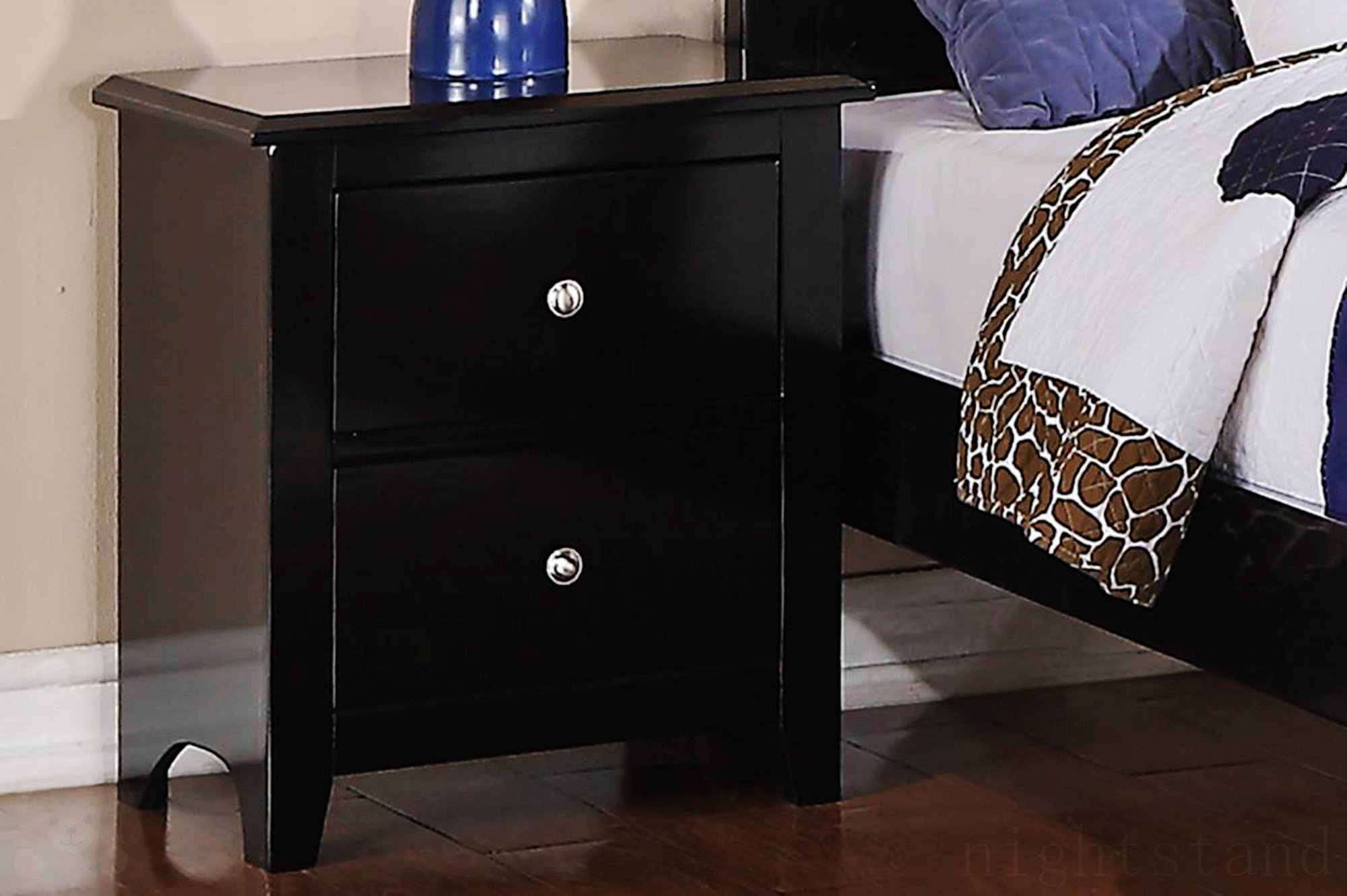 Red Barrel Studio® Bedroom Bed Side Table 1X Nightstand Black Color ...