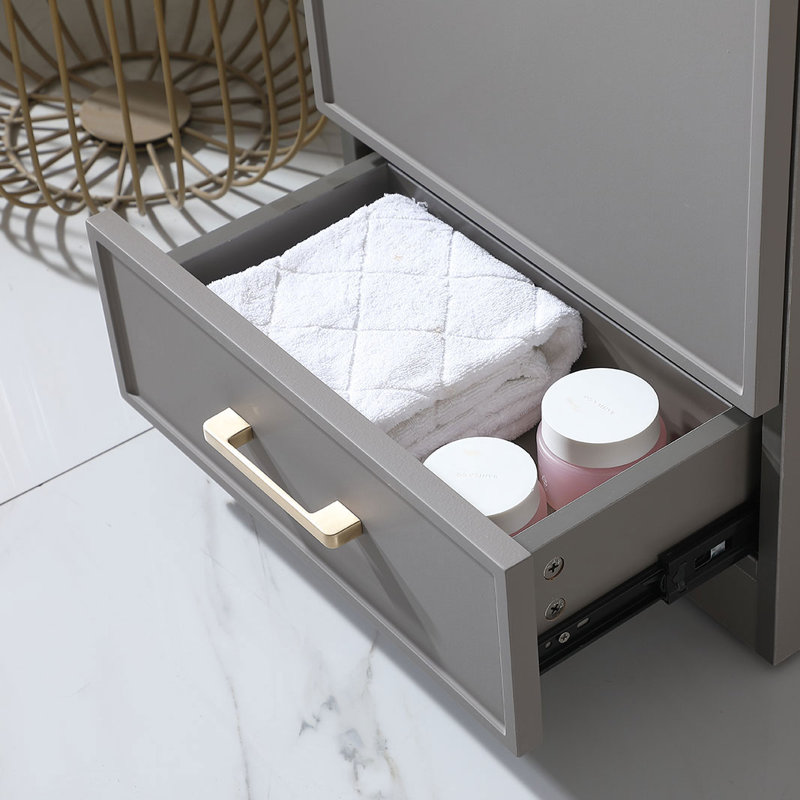 Ebern Designs Calvinesha 18'' Dark Gray Mini Single Bathroom Vanity ...