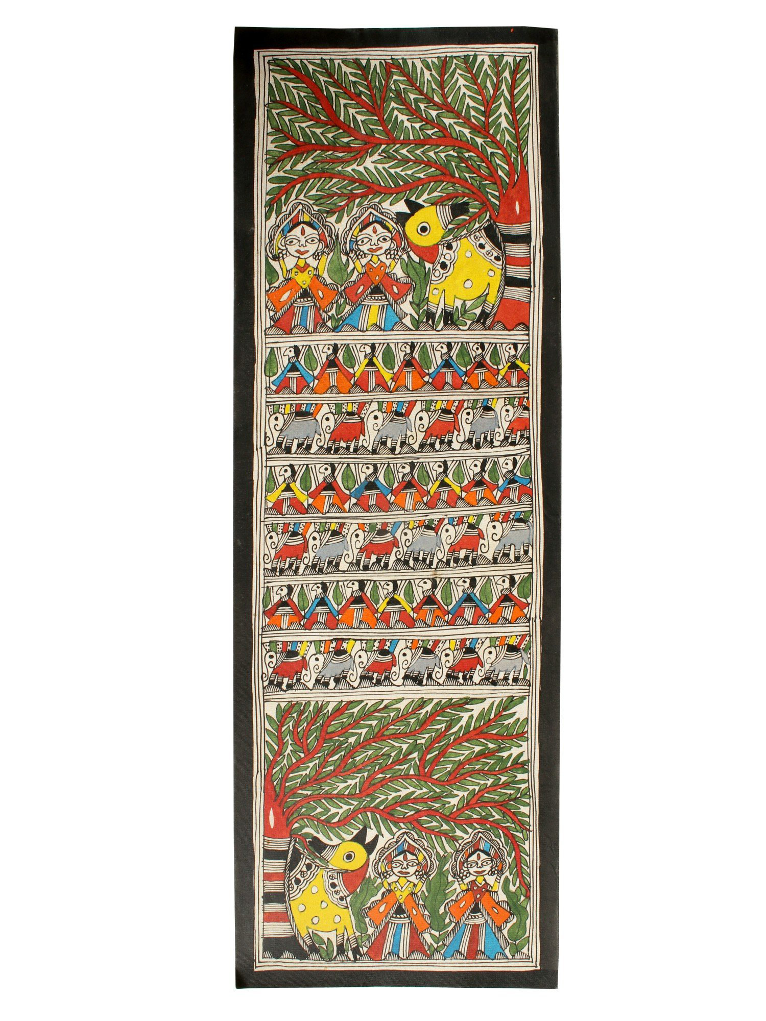 Bungalow Rose Godna Style | Madhubani Painting | Natural Colors On ...