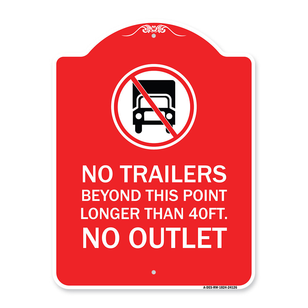 Signmission Designer Series Sign - Driveway Sign No Trailers Beyond ...
