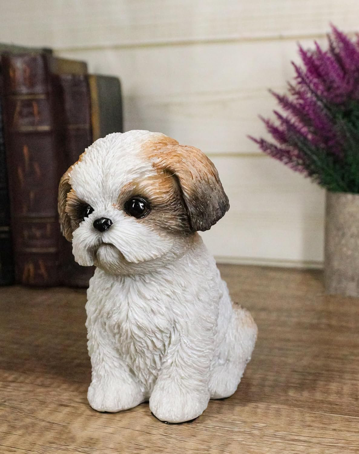 Lark Manor Adorable Lifelike Shih Tzu Puppy Dog Sitting Figurine With ...