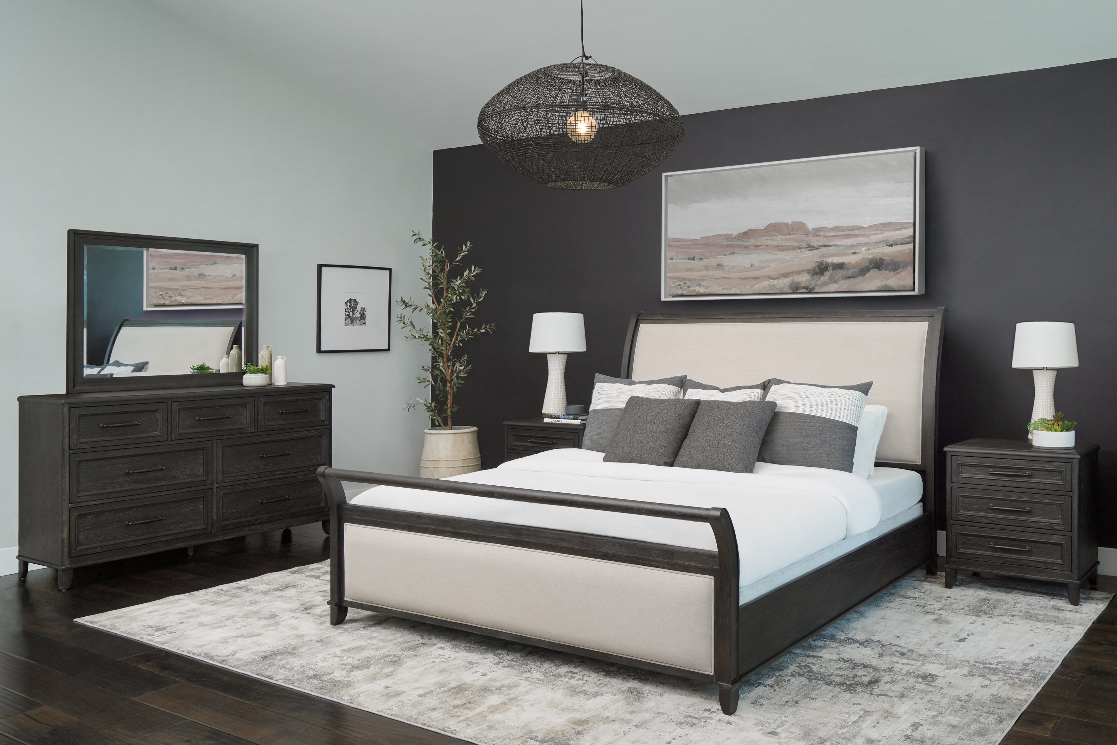 Lark Manor Hammie 5-Pc Sleigh Bedroom Set, Grey - Wayfair Canada