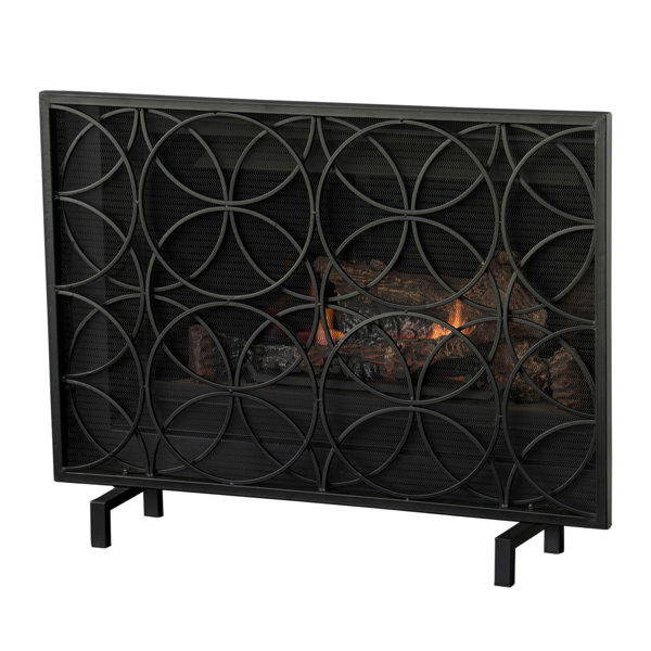 Winston Porter Thayer Single Panel Iron Fireplace Screen & Reviews ...