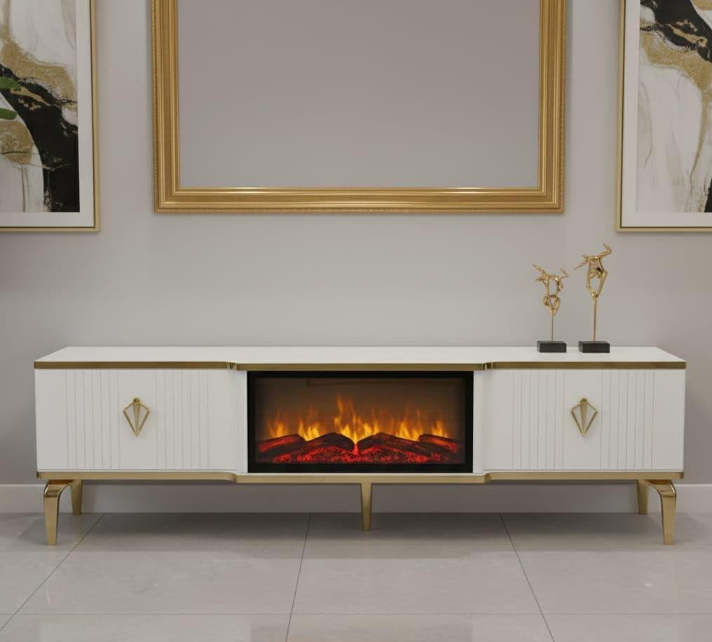 Canora Grey Realistic Flame Effect TV Unit | Realistic Fire Effect TV ...