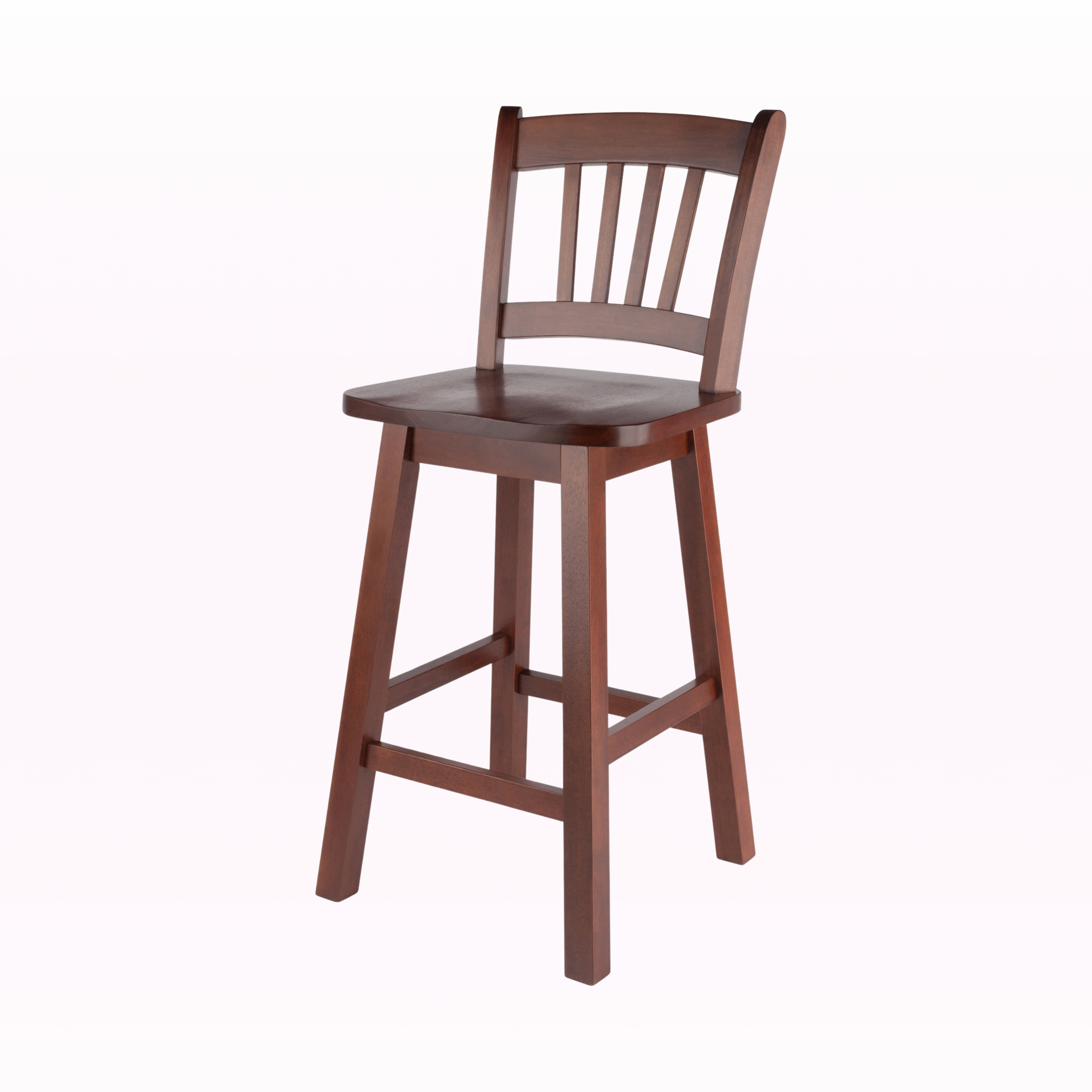 Winston Porter Nico Counter Stool in Walnut with Swivel Seat | Wayfair